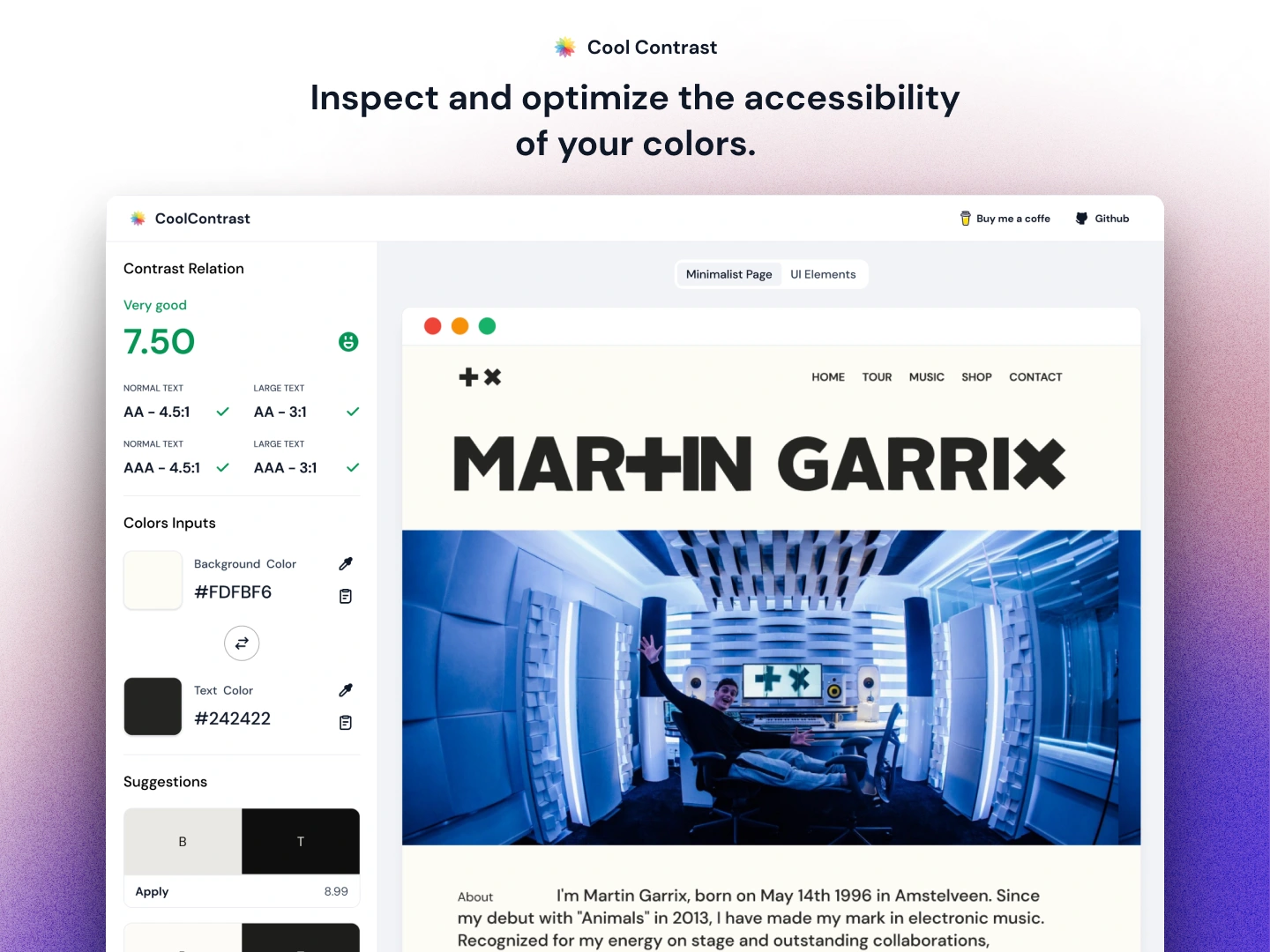 Cool Contrast - Optimize the accessibility of your colors